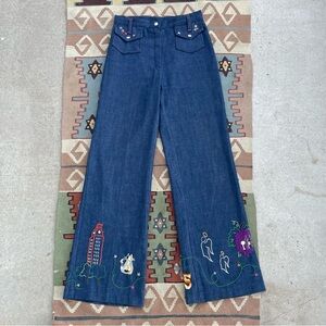 Vintage | Jeans | Vintage 6s 70s Embroidered Bell Bottoms | Poshmark